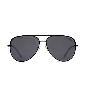 EVEE Fashionable Metal Aviator Sunglasses for Men with Flat Mirror Lenses LIMITED EDITION CASE + MICROFIBER CLEANING CLOTH (E-GMPCBKWM) (Black, 64)
