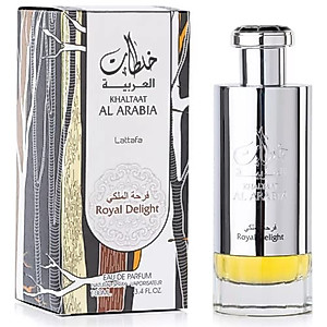 Lattafa Khaltaat Al Arabia Royal Delight (Silver) for Unisex Eau de Parfum Spray, 3.4 Ounce