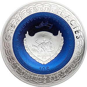 2019 DE Great Conspiracies PowerCoin Flat Earth 2 Oz Silver Coin 10$ Palau 2019 Proof