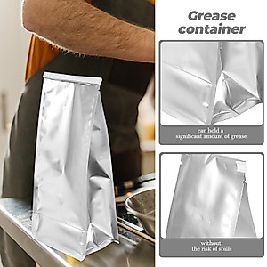 Yardwe 20pcs Garbage Grease Container Grease Accessory Household Grease Daily Use Oil Container Oil Supply Fat Storage Bacon Grease Aluminum Disposable Household Oil