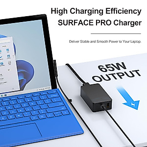 65W Surface Pro Laptop Charger-Microsoft Surface Pro Charger for Windows Surface Laptop 6,5,4,3,2,1,Microsoft Surface Pro10,9,8,7+,7,6,5,4,3,X,Surface Book3,2,1,Surface Go Tablet,Support 44W,36W, 10FT