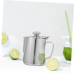 CRILSTYLEO 1 PC 350 Stainless Steel Cup Espresso Ground Coffee Milk Frothing Holder Steaming Pitcher Cappuccino Machine Tea Creamer Frothing Cup Pouring Jug Kettle Storage Container Silver