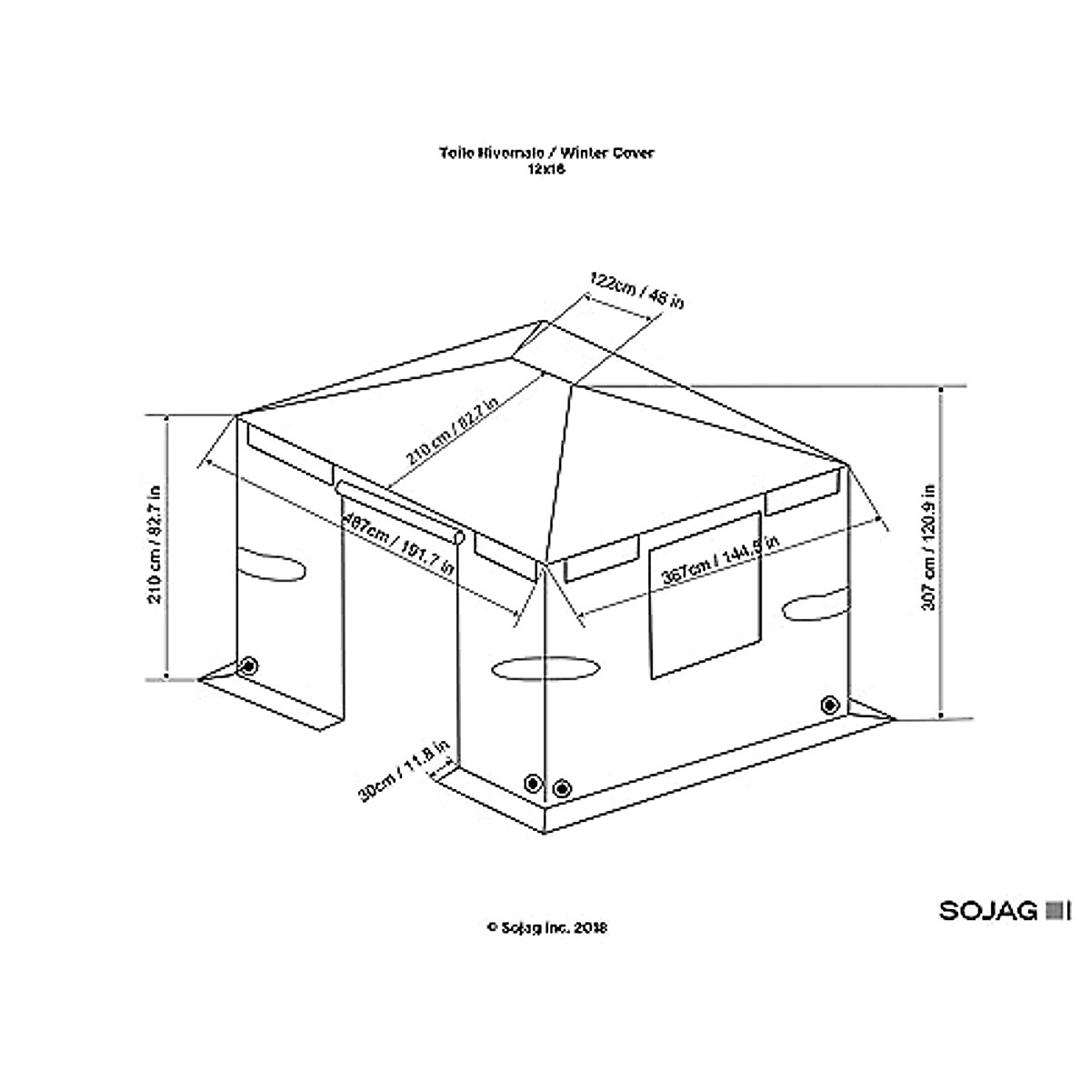 Sojag Grey Universal Cover, 12 ft. x 16 ft., Outdoor Shades