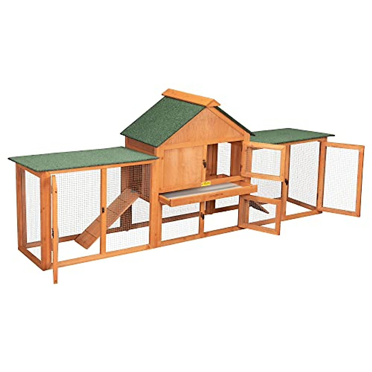 COZIWOW Wooden Extra Large Chicken Coop, Small Animal Enclosure Habitat for Indoor Outdoor, Wood Rabbit Bunny Hutch, Pets Cage House for Dog Cat Squirrel Hamster Hedgehog Guinea Pig