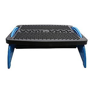 IO Crest Ergonomic Floating Tilt Foot Rest Textured Surface Reduce Muscle Strain, Black Blue