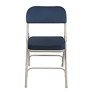 OEF Furnishings 2 Pack Fabric Upholstered 2" Cushion Folding Chair, Blue
