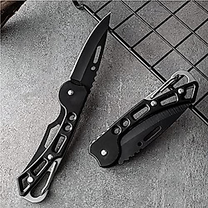 EPZEY Men's pocket folding knife, mini folding key chain knife with clip, women's stainless steel knife cutting knife, outdoor camping pocket knife, men's gift