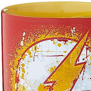 Silver Buffalo DC Comics Flash Splatter Paint Logo Ceramic Mug, 14 Ounces