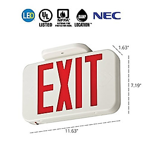 Lithonia Lighting EXR LED M6 LED 0.8 watts, Red Contractor Select Red Thermoplastic Exit Sign