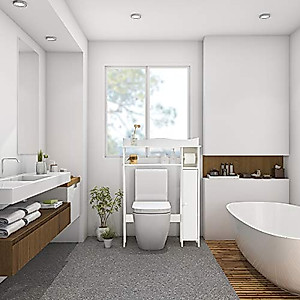 Casart Bathroom SpaceSaver Over-The-Toilet Storage Shelf Bathroom Storage Cabinet Organizer (42" Height)