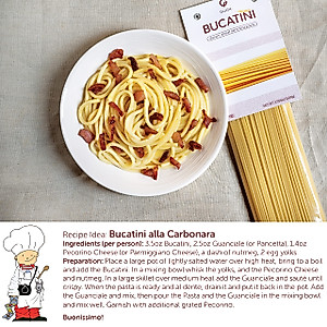 Gusta Bucatini Pasta Noodles - Premium Italian Pasta from Italy - Durum Wheat Semolina Organic "Al Dente" Pasta - Non-GMO & Gourmet Pasta - Family Owned Brand - 17.64oz / 500g (2 Pack)