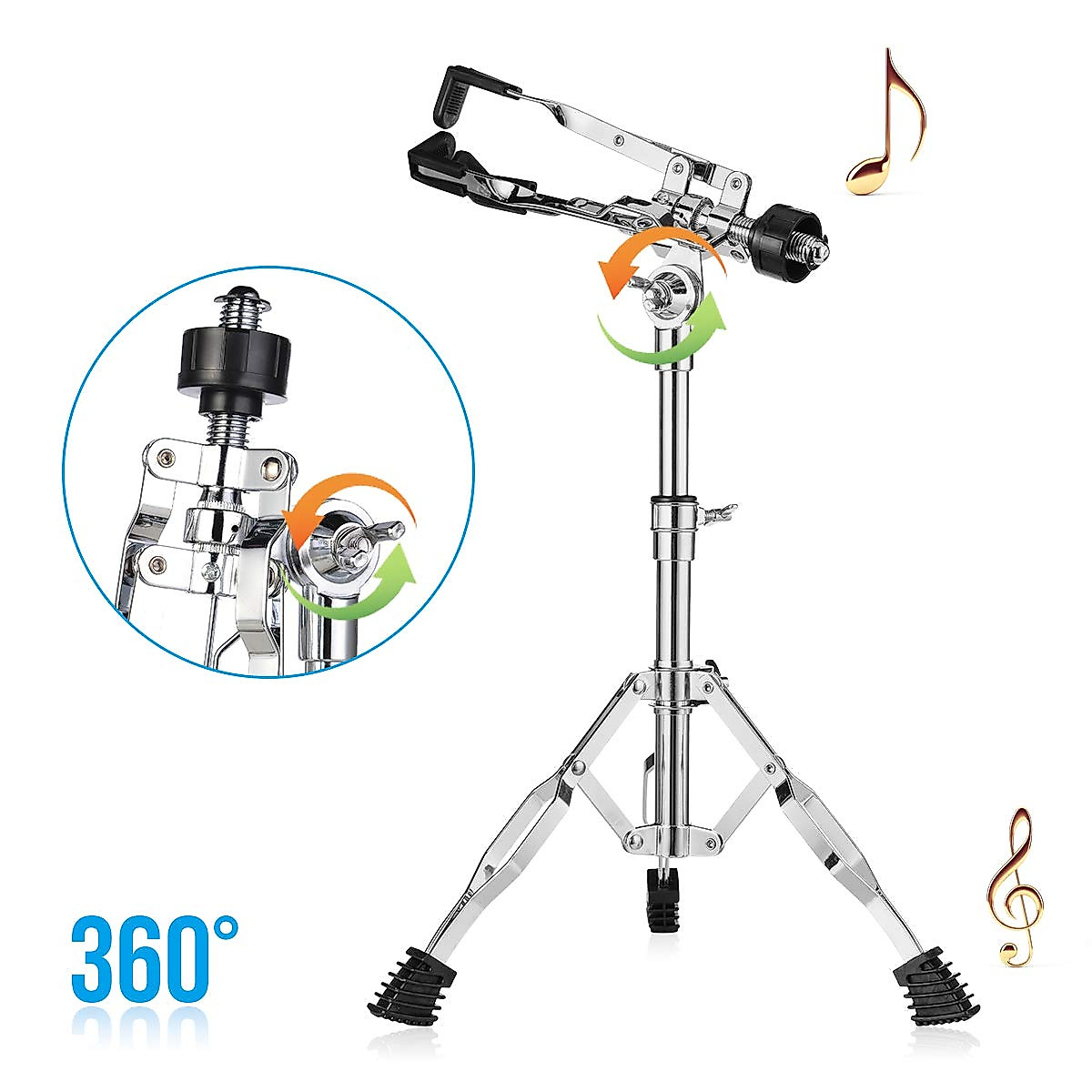 LOLUNUT Snare Drum Stand with Drum Sticks Holder,Adjustable Practice Drum Stand for 10-14 Inch Drum Pad,Snare Drum Beginners