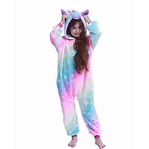 Zorxu Girls Unicorn Onesie Pajamas Animal Costume Halloween Cosplay Unisex Xmas Gifts for Kids