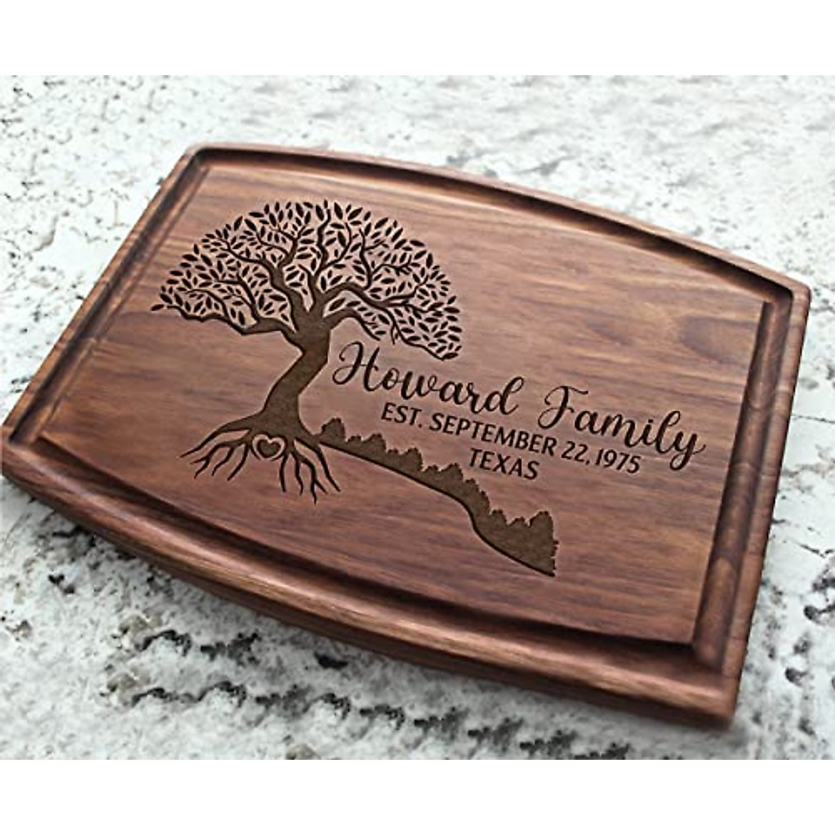 Personalized Mr & Mrs Cutting Board Wedding Gift for Couple Custom Engraved Arched Cutting Board