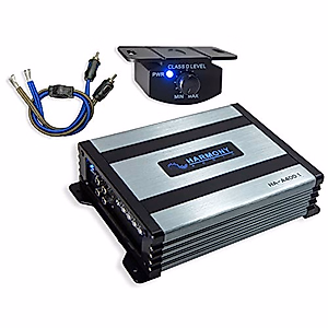 Kicker 47TRTP102 Car Audio Down Firing 10" Thin Sub Box Passive Radiator Bundle with Harmony HA-A400.1 Amplifier & Amp Kit