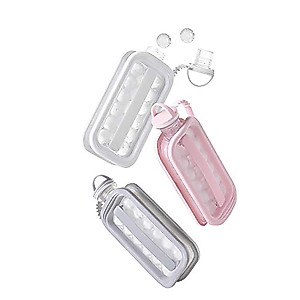 LittleStar Ice Cube Trays 2 in 1 Portable Ice Ball Maker Kettle With 17 Grids Flat Body Lid Cooling Ice Pop/Cube Molds For Hockey,Cocktail,Coffee,Whiskey,Champagne,Beer,Juice,(White)