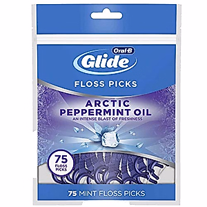 Oral-B Glide 3d White Floss Picks Radiant Mint, 75 Count (pack of 4)