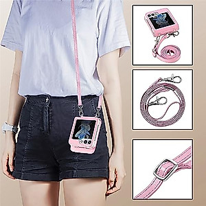 protective filp case Galaxy Z Flip 5 Wallet Case with Card Holder, Compatible Samsung Galaxy Z Flip 5 Case, Galaxy Z Flip 5 Case with Detachable Strap Crossbody Pocket Kickstand for Women nonmetallic