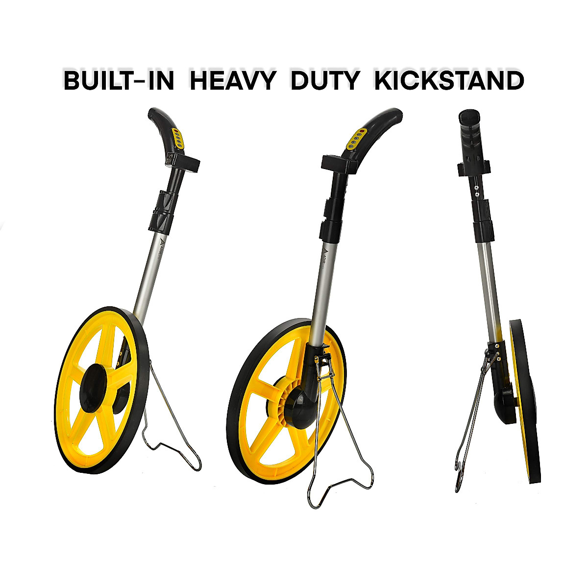 AdirPro Digital Distance Measuring Wheel - Large Digital LCD Display - 12 Commercial Grade Feet-Inch - Free Carrying Bag