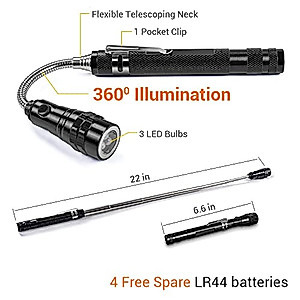 Gifts for Men Dad,Magnet Tool Telescoping Magnetic Pickup Light,22" Extending Magnet Stick Cool Tool Gadget for Men,Unique Birthday Gift for Men HIM,HER,Husband,Grandpa,Stuff for Hard to Reach Place