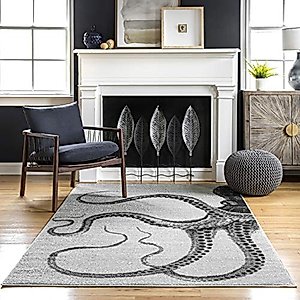 nuLOOM Loren Octopus Area Rug, 6' 7" x 9', Grey