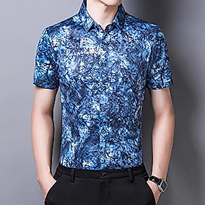 NA Summer Menswear Young Men's Urban Elegant Short Sleeve Lapel Shirt