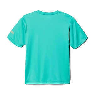 Columbia Youth Boys Terminal Tackle PFG LGF Short Sleeve, Electric Turquoise/Bright Nectar, X-Large