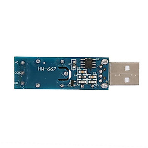 Liyeehao MCU PC USB Control Relay Board, High-Performance Microcontroller Chips, Manual Operation, USB Control Relay Module, Silver Contact, Mount, 1A, 3 Terminals, 1 Second Jog