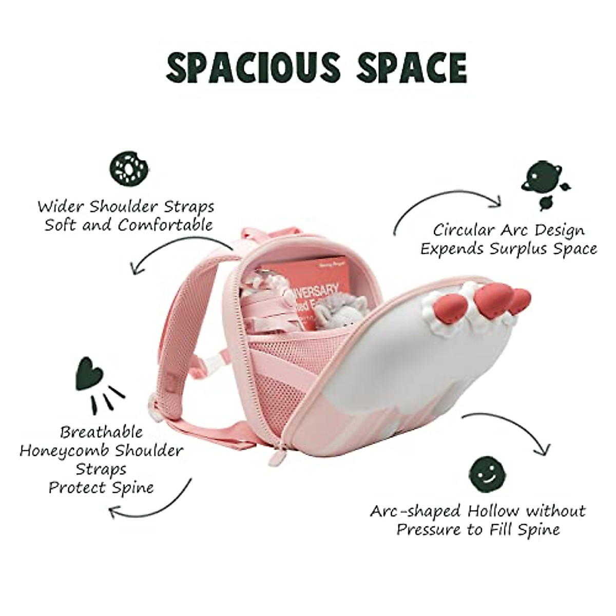 Zoy zoii Kids Backpack for Girl, Cute Cream Cake Bag Gift for Toddler, Mini Travel Preschool kindergarten Bag for Ages 3-6