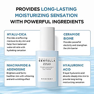 SKIN1004 Hyalu-CICA Blue Serum 1.69 fl.oz(50ml) | 5 Layer Hyaluronic Acid Cica Niacinamide | Hydrating and Refreshing Multi-Care Solutions