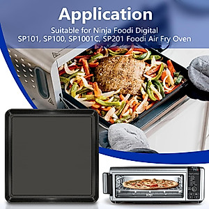 2 Pack 13" × 13" Professional Baking Sheet, Air Fryer Accessories, Replacement Baking Pan for Ninja SP100, SP101, SP1001C, SP201 Foodi Air Fry Oven, Nonstick Sheet Pan for Foodi 8-in-1 Air Fry Oven