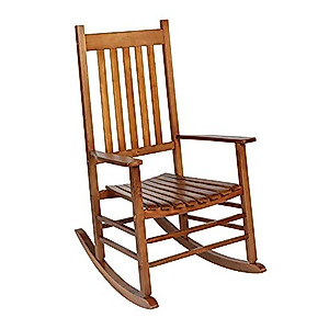 Woodlawn&Home Mission Style Rocking Chair, Natural Hardwood 100040,