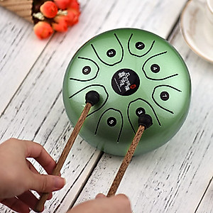 Btuty Steel Tongue Drum 5.5 Inch 8 Notes Kids and Adult Percussion Instrument with Mallets Music Book and Carry Bag for Meditation and Relaxation