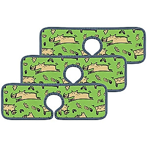 Kitchen Faucet Absorbent Mat 3 Pieces Cute Boars Animals Faucet Sink Splash Guard Bathroom Counter and RV,Faucet Counter Sink Water Stains Preventer