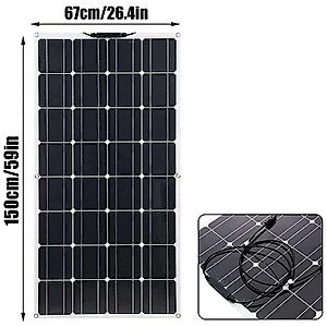 2X 800W Watt Flexible Solar Panel Flexible Solar Kit, 1600W Monocrystalline Solar Panel for 18-36V Battery Charging Car Battery Camper Caravan, RV, Boat…