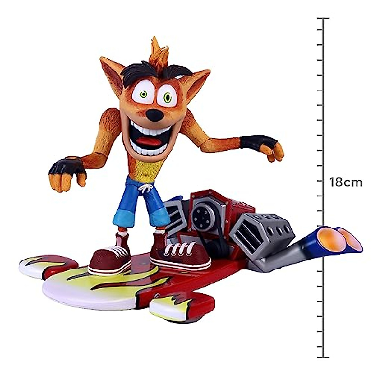 NECA Crash Bandicoot - 7” Scale Action Figure - Deluxe Crash with Jet Board