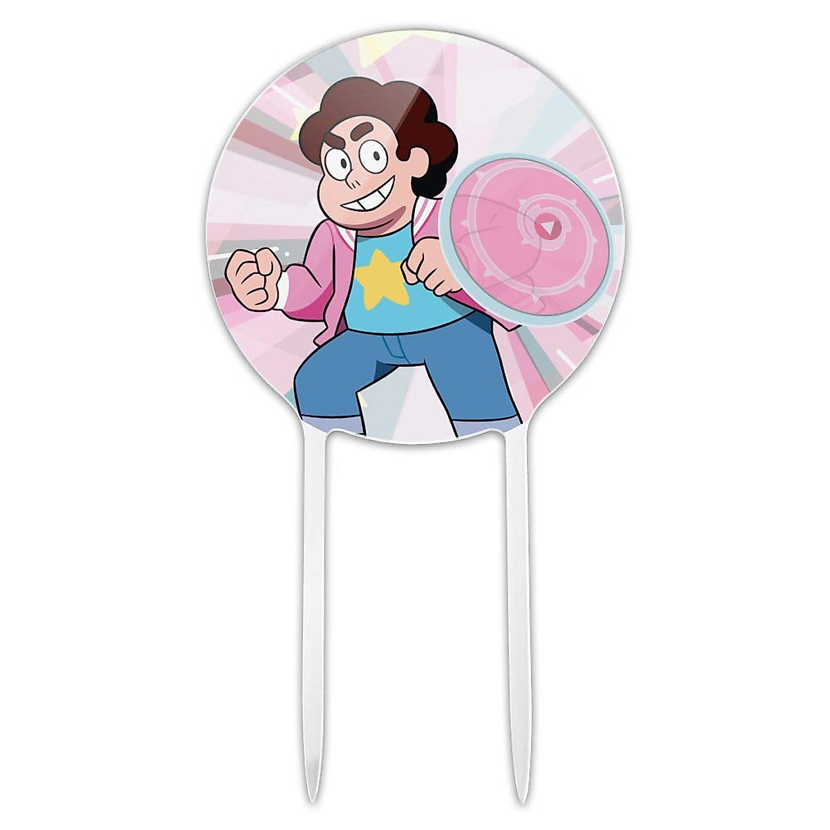 Acrylic Steven Universe Steven Shield Cake Topper Party Decoration for Wedding Anniversary Birthday Graduation