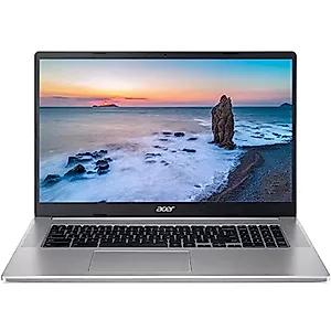 Acer 2022 Chromebook, 17" IPS Full HD(1920x1080) Screen, Intel Celeron Processor Up to 2.80 GHz, 4GB DDR4 Ram, 64GB SSD, Super-Fast 6th Gen WiFi, Chrome OS, Natural Silver(Renewed)