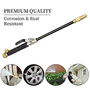 Portable Hydro Jet High Pressure Power Washer Gun Pressure Washer Wand Extension, Hydrojet Pressure Washer Gun with 3 Hose Nozzles - High Pressure Hose Attachment for Garden Hose and Car Washing