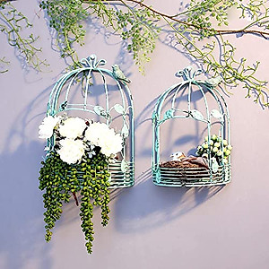 8.66"Art Wall Decor Metal Floating Shelves Hanging Bird Cage Display Rack Wall Mounted Storage Rack Indoor Outdoor Garden Decoration Wall Shelf Plant Stand Bedroom Livroom Office Sofa Cafe Home Decor