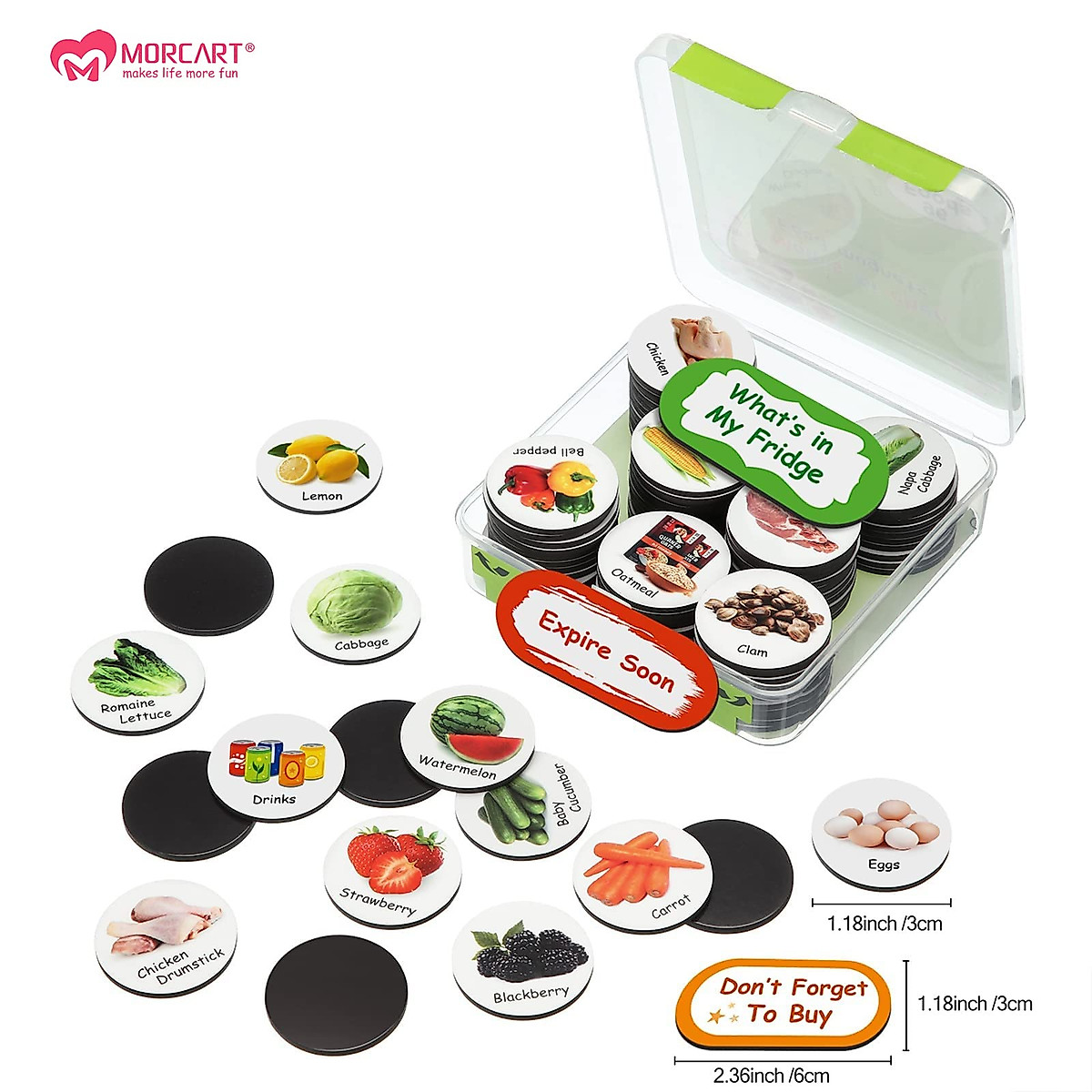 M MORCART Food Magnets for Fridge | Visual Shopping & Organization
