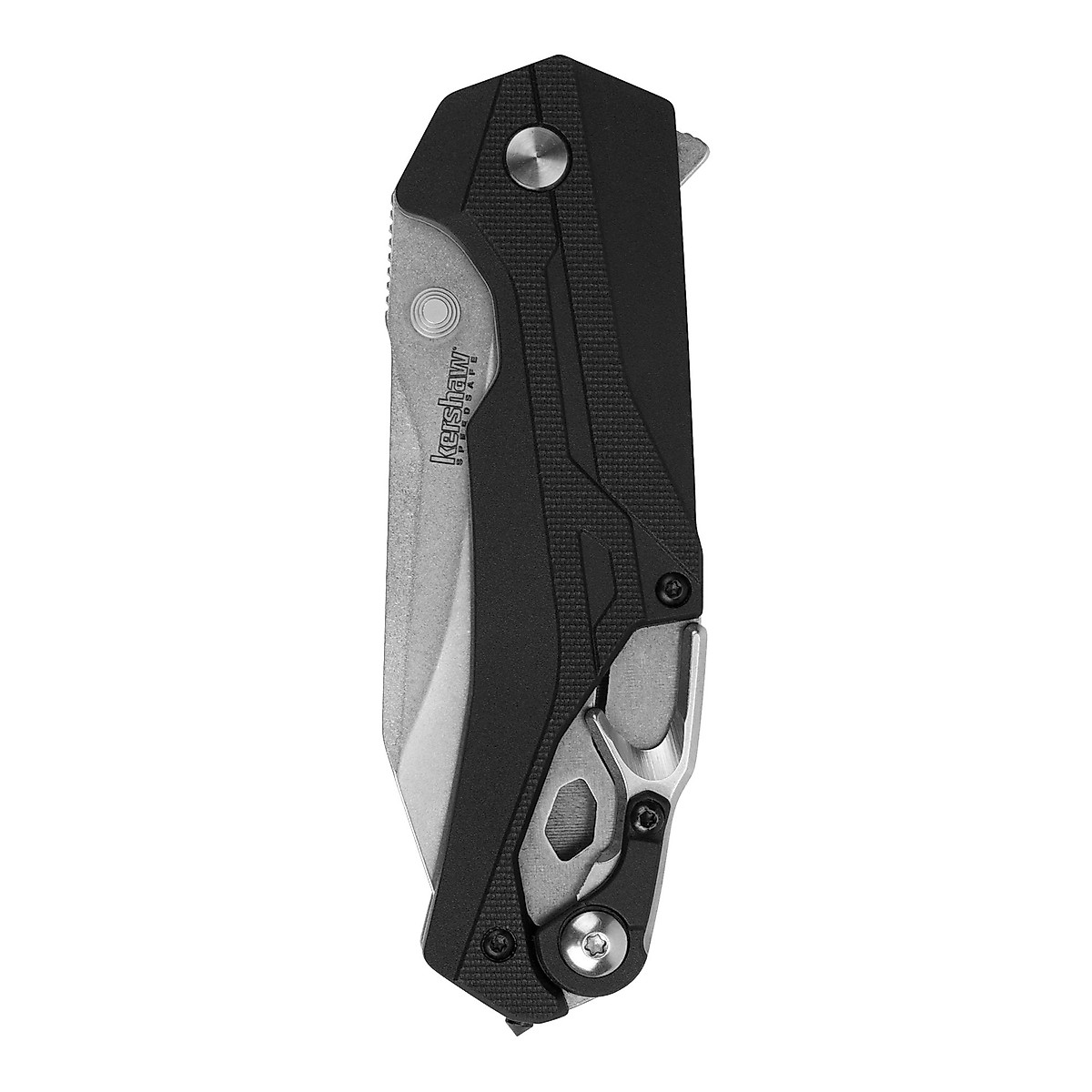Kershaw Drivetrain Drop Point Pocket Knife, 3.2-in. Blade, SpeedSafe Opening, Frame Lock, Seatbelt Cutter (8655) , Black