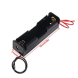 AEDIKO 10pcs 18650 Battery Holder 18650 Battery Clip 1 Slots 3.7V Plastic 18650 Battery Storage Box Case with Connect Cable