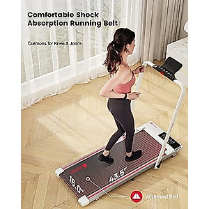 DeerRun Under Desk Treadmills for Home - Walking Pad - 2 in 1 Foldable Walking Treadmill - Portable Desk Treadmill for Small Space - Mini Folding Running Machine for Home Clearance