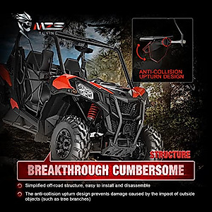 MZS Aluminum UTV Center Rear View Mirror, Maverick Trail Rrarview Mirror Adjustable Black Compatible with 2018-2023 Maverick Trail and Sport | 2021-2023 Commander/MAX Accessories 715004924 715003638