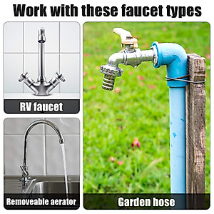 14 Pieces Faucet Adapter Kit Kitchen Aerator Adapter Female To Male Faucet Adapter Water Hose Adapter for Garden Hose Water Filter Standard Hose Sink Sprayers