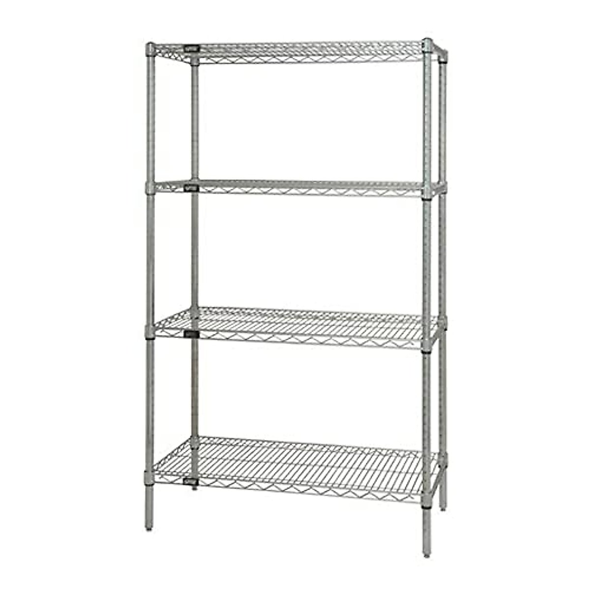 Quantum Storage Systems WR54-1448C Starter Kit for 54" High 4-Tier Wire Shelving Unit, Chrome Finish, 14" Width x 48" Length x 54" Height