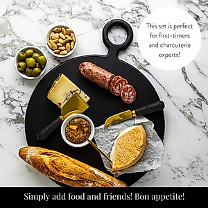 10 Piece Cheese and Charcuterie Board Set, Black, Host at Home by The Bamboo Abode, Cheese Tray with Charcuterie Accessories, Kitchen Gifts, House Warming Gift New Home