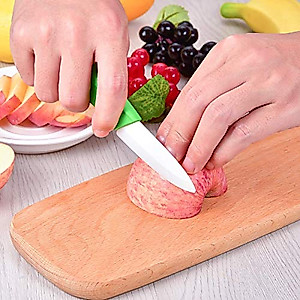 Ceramic Knife Set, 6 Piece Kitchen Knife Set with Sheath Covers and Peeler Set - kitchen Chef Chef's Paring Bread Set
