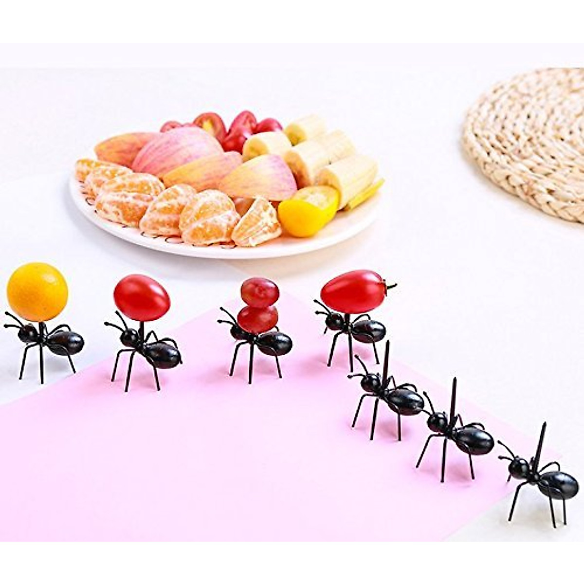 36 Pcs Fruit Forks Bistro Cocktail Forks Tasting Appetizer Forks Set Mini Cake Forks, Cute Ants Design (Ant)